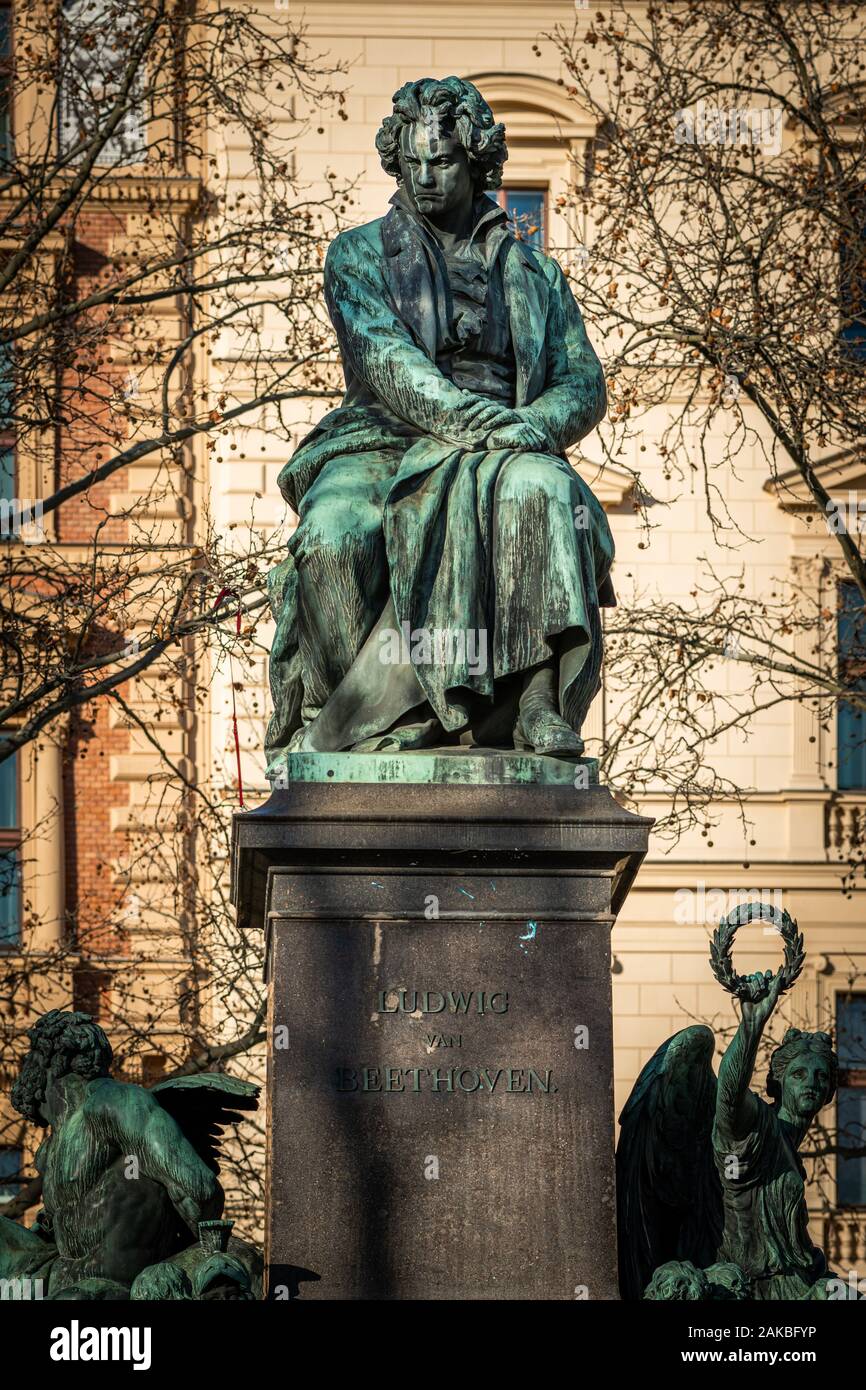 Monument of Ludwig van Beethoven in Vienna (Austria) on a sunny day in ...