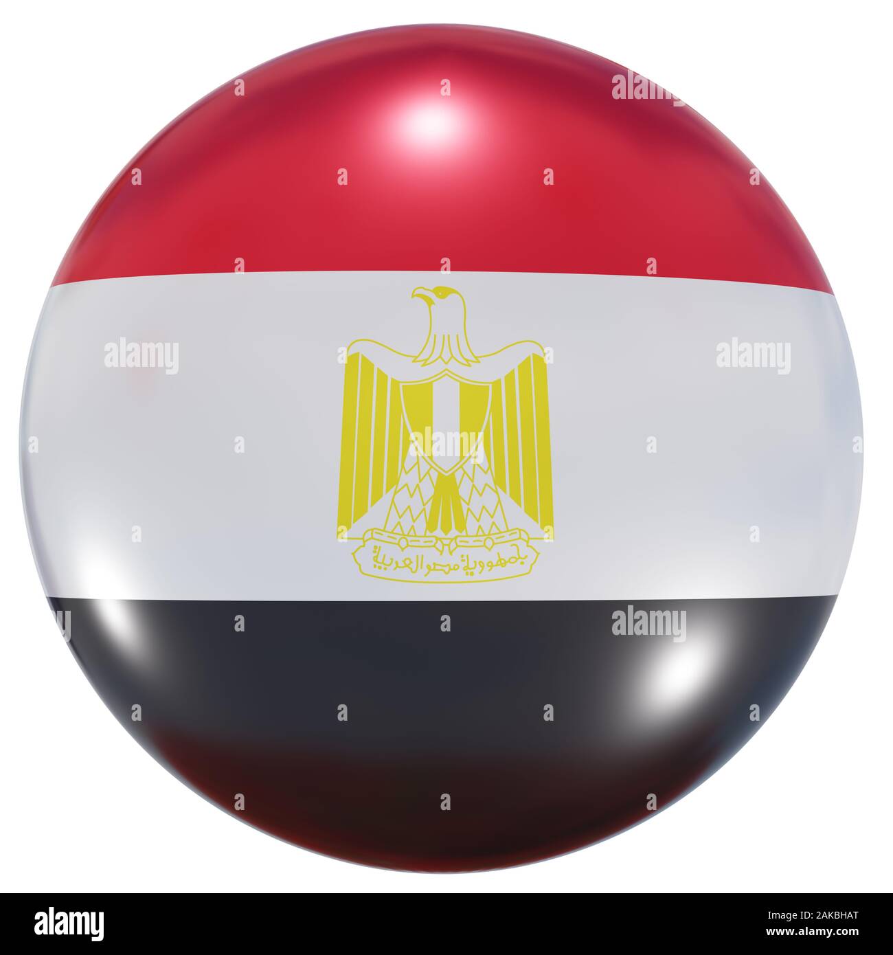 3d rendering of an Egypt national flag on a circle icon isolated on ...