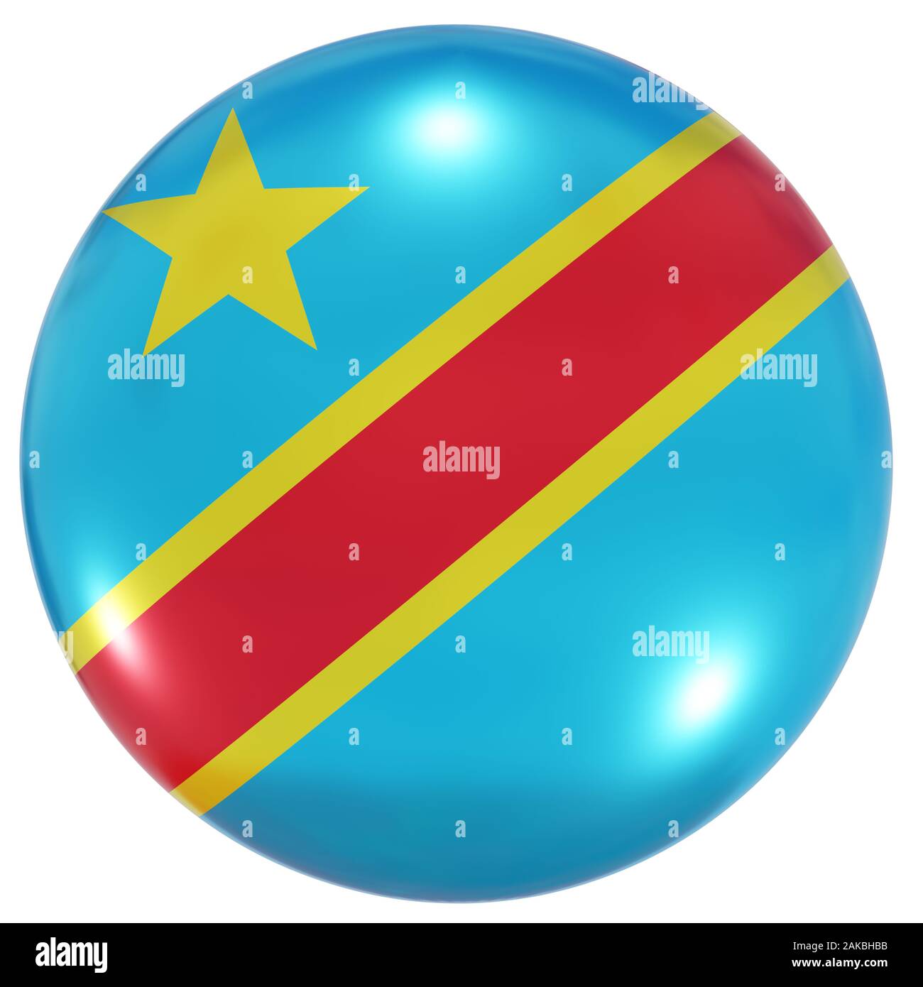 3d rendering of a Democratic Republic of Congo national flag on a ...
