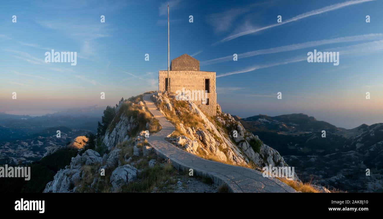 Lookout in the Lovcen National Park in Montenegro. Mausoleum of Peter ...