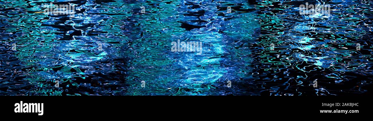 Reflections in water surface at night Stock Photo - Alamy