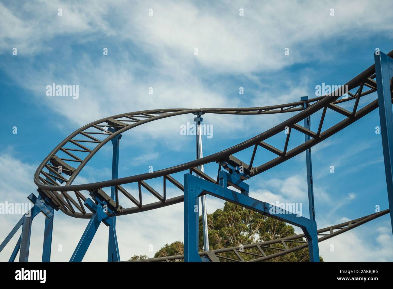 Steel rails and beams from a roller coaster at the Alpen amusement park ...