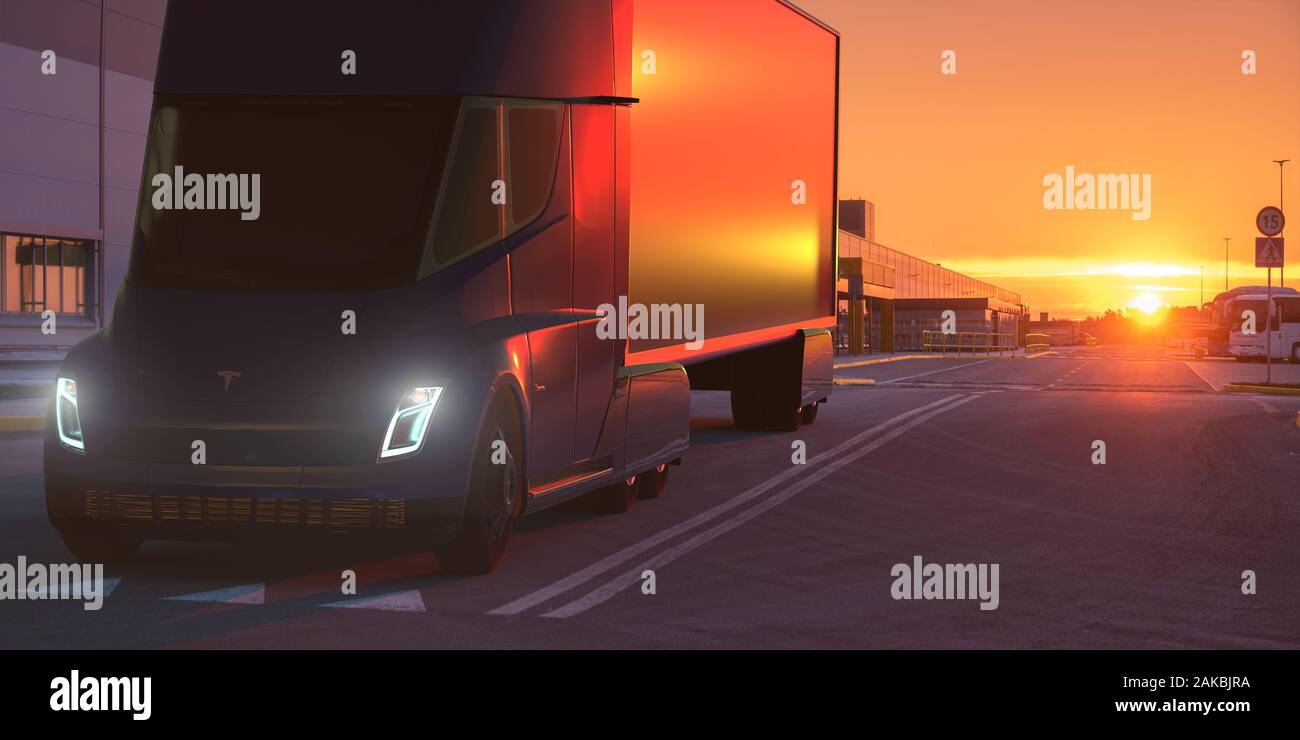 Electric tesla semi truck hi-res stock photography and images - Alamy