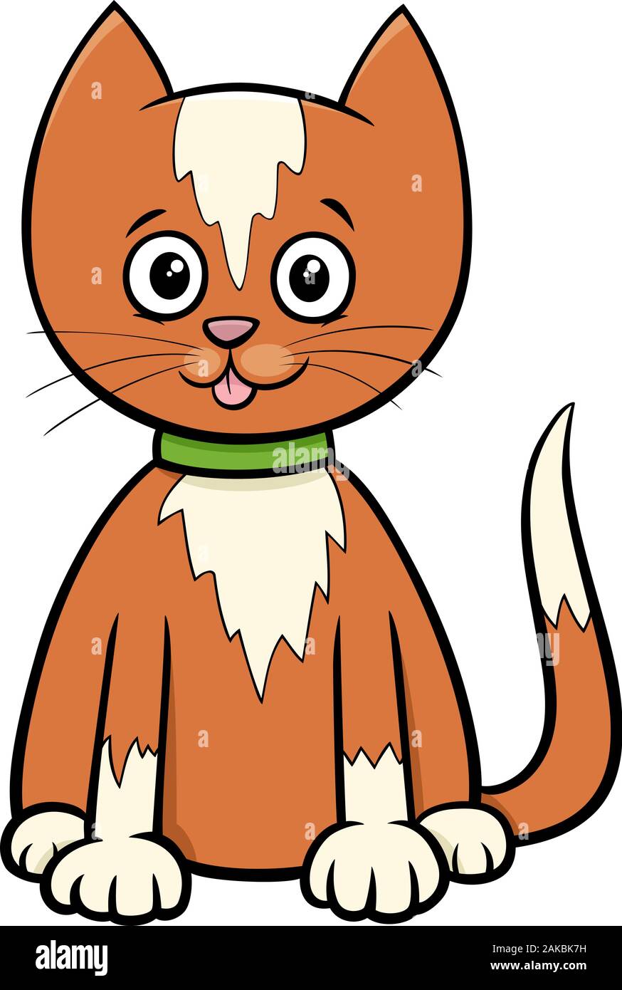 Cartoon Illustration of Funny Cat or Kitten Comic Animal Character ...