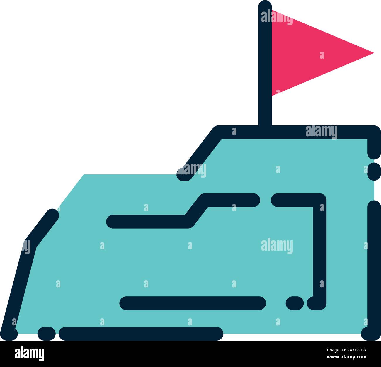 Racing flag over mountain design, Speed race competition sport fast ...