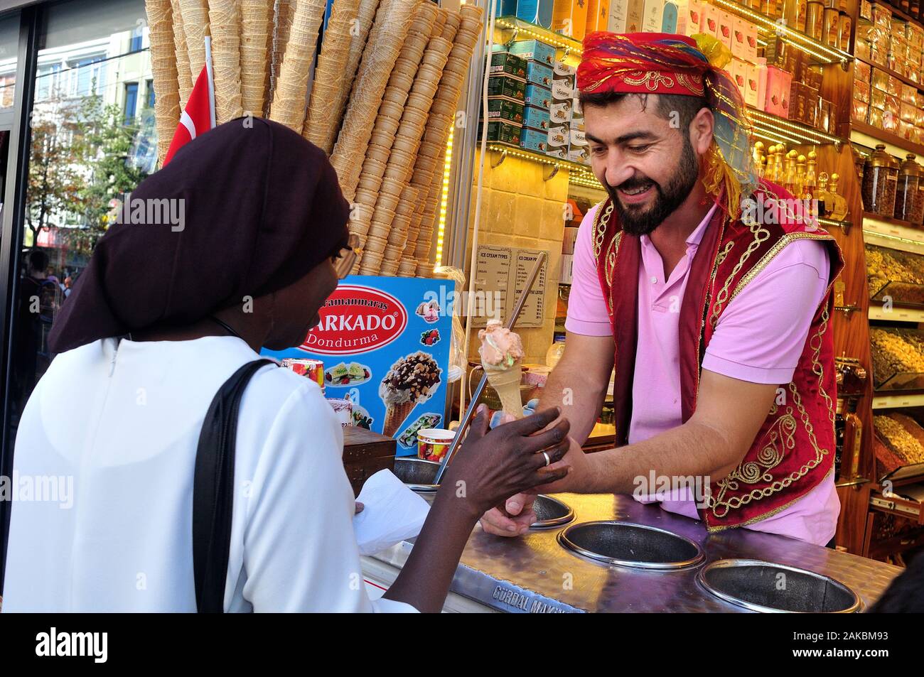 Ice cream shop in ISTAMBUL - Bosphorus Strait - TURKEY Stock Photo - Alamy