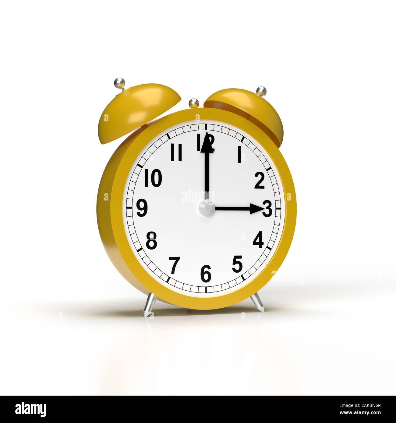 Abstract alarm clock on white background. 3D rendering Stock Photo - Alamy