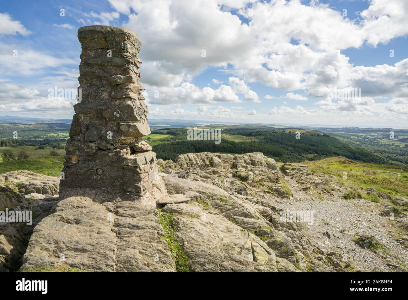 The summit stone on Gummer's How, the Lake District, in August Stock ...