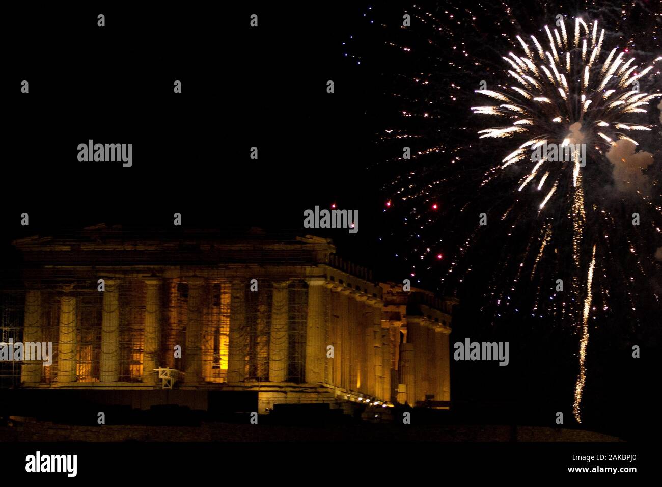 Fireworks explode over ancient hi-res stock photography and images - Alamy