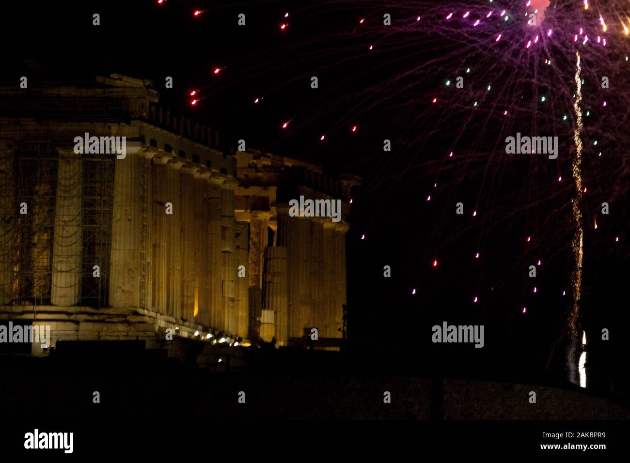 Fireworks explode over ancient hi-res stock photography and images - Alamy