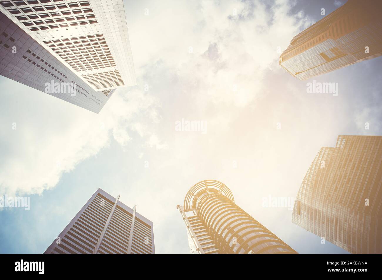Modern business skyscrapers with high buildings, architecture to the ...