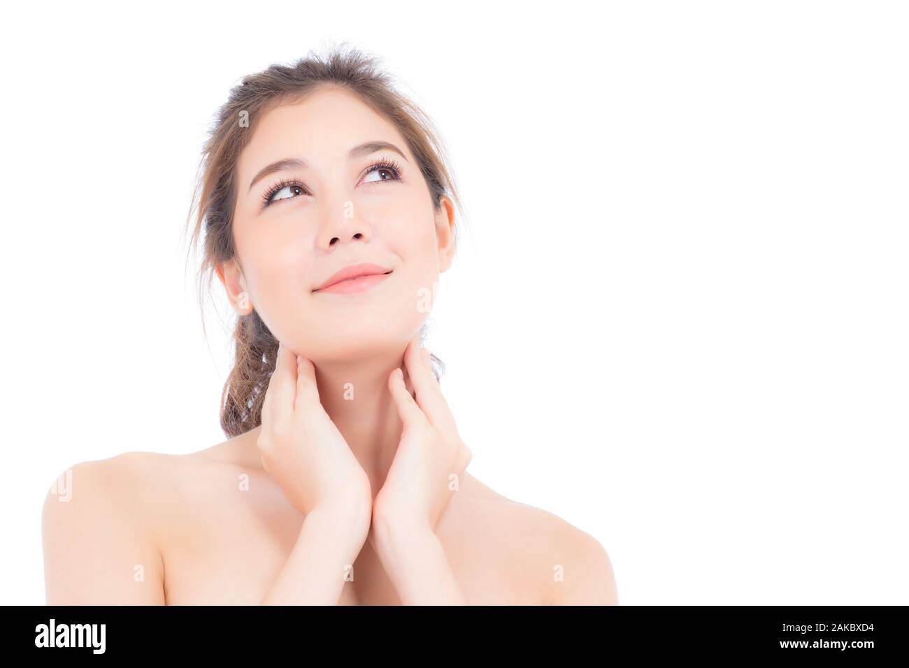 Hand touching neck hi-res stock photography and images - Alamy