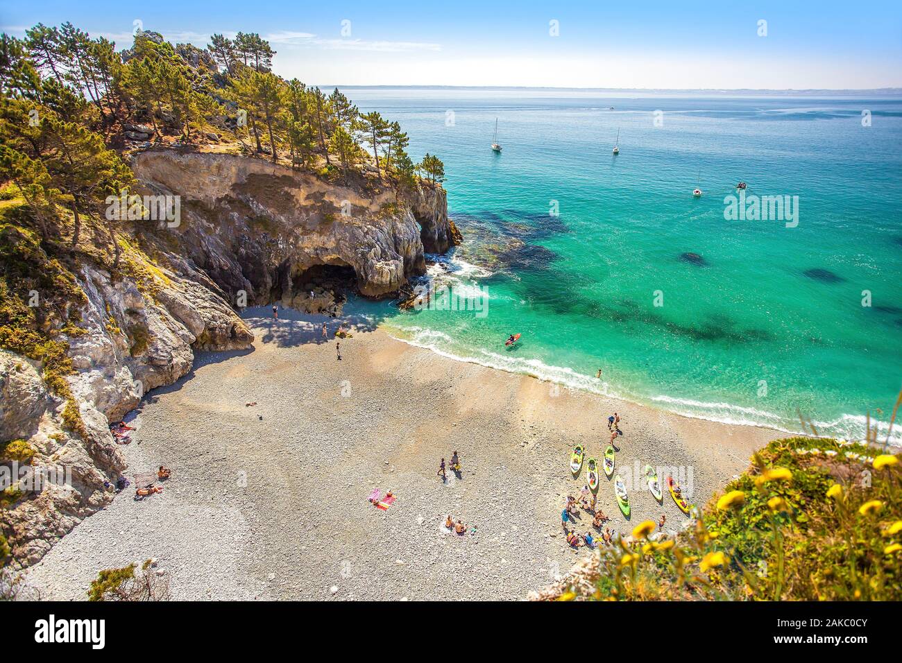France, Finistere, Crozon Peninsula, the beach of the Virgin Island in ...