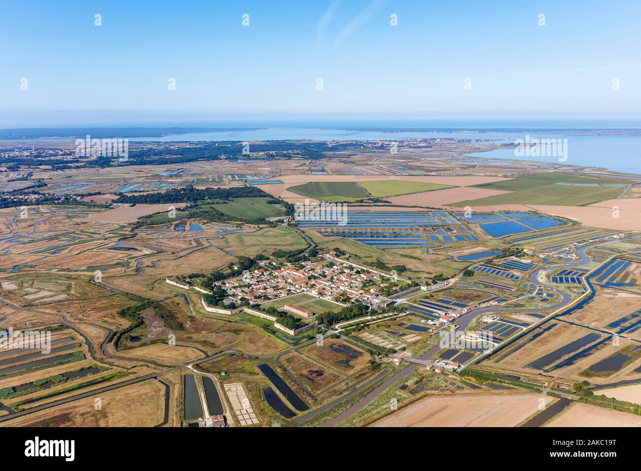 France, Charente Maritime, Brouage, the fortified city (aerial view ...