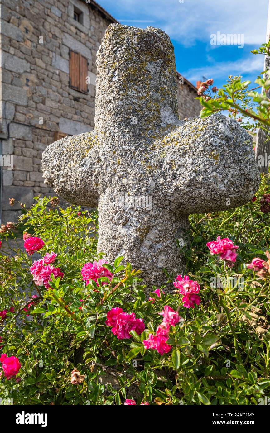 France, Haute-Loire, Chanaleilles, Le Falzet hamlet along the Via ...