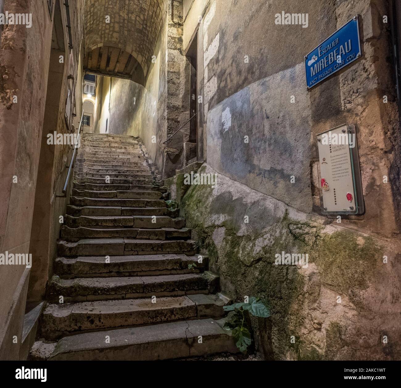 France, Cher, Bourges, historic center, escalier Mirebeau stairs Stock ...