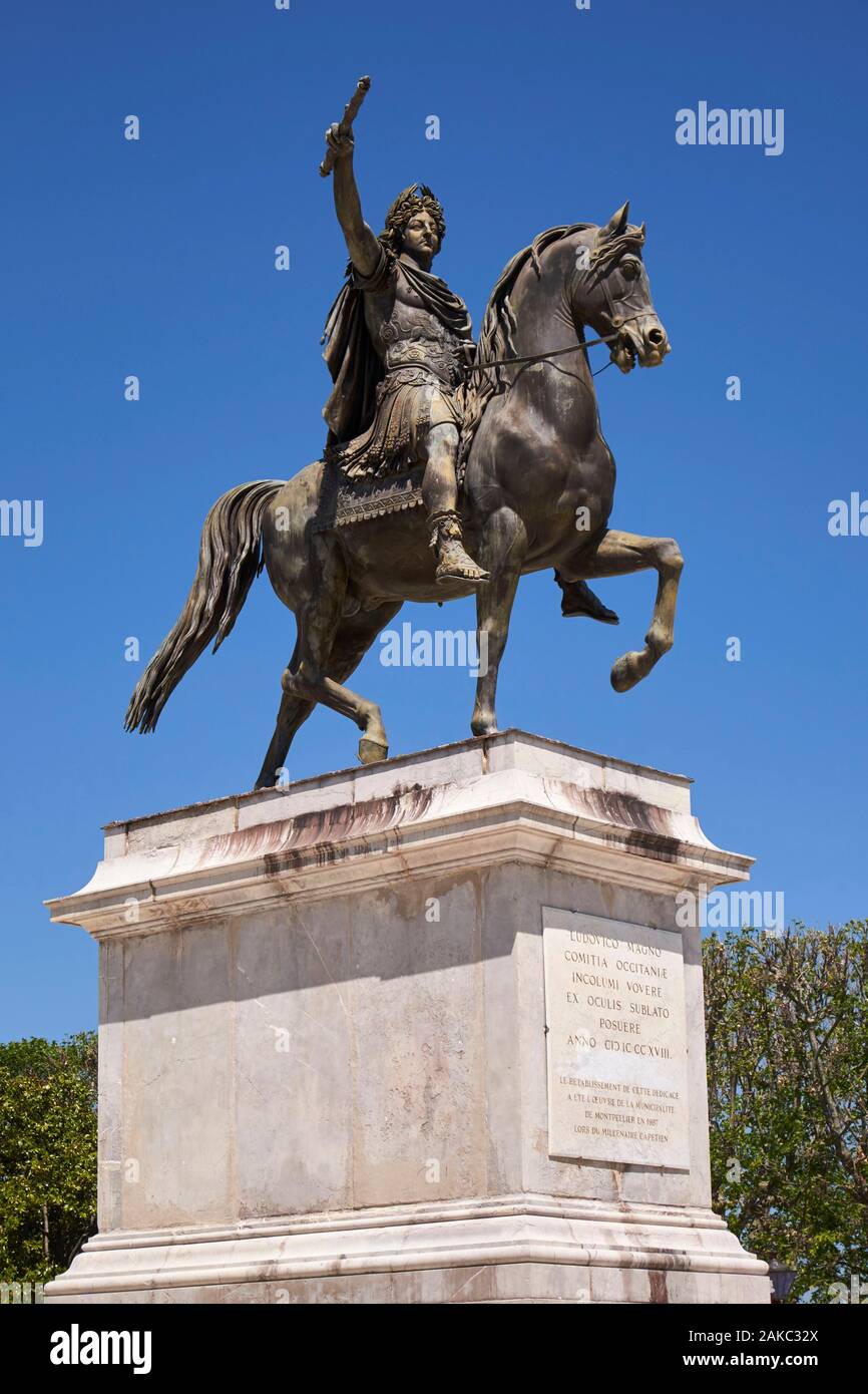 France, Herault, Montpellier, historic center, Royal Peyrou square ...
