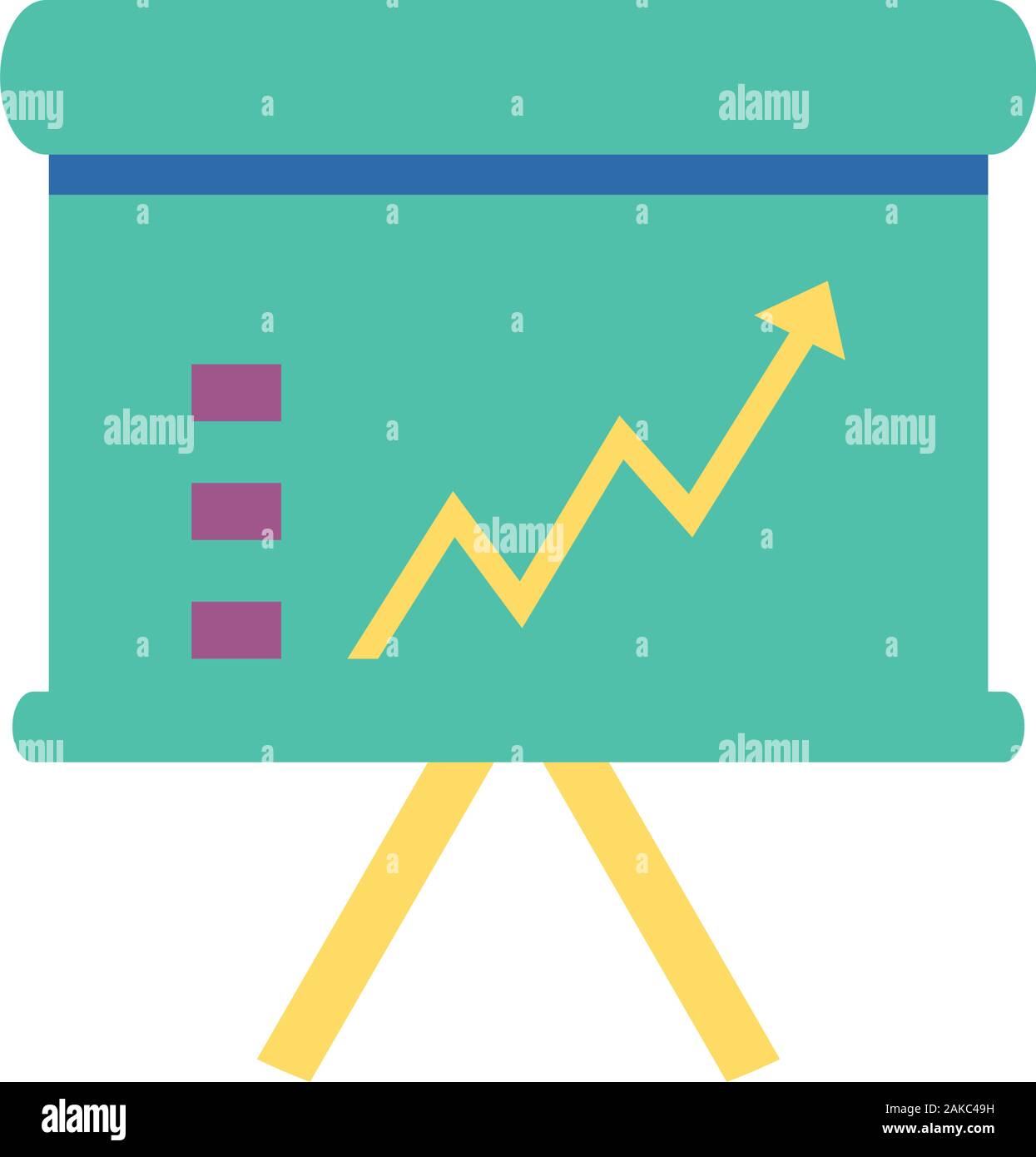 Increase arrow over board design, workflow infographic data information ...