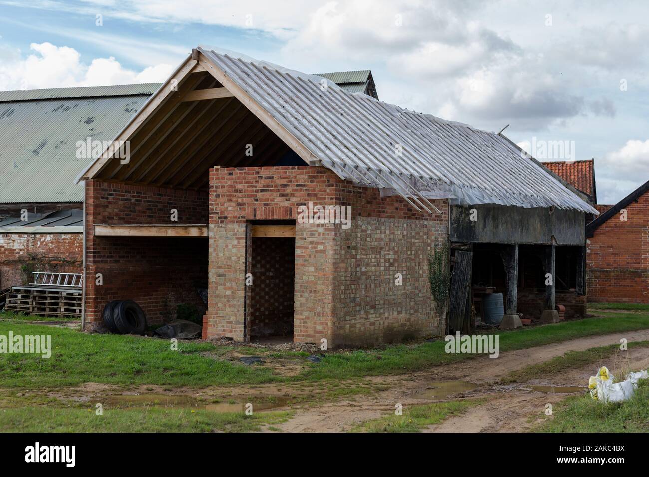 An old barn building that is currently being renovated and converted ...