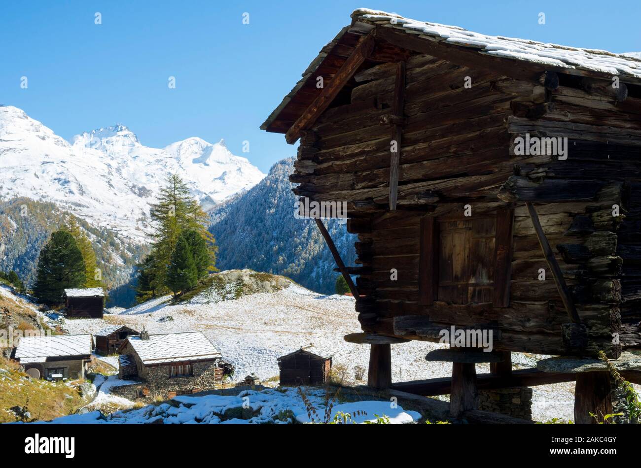 Switzerland valais zermatt old village hi-res stock photography and ...