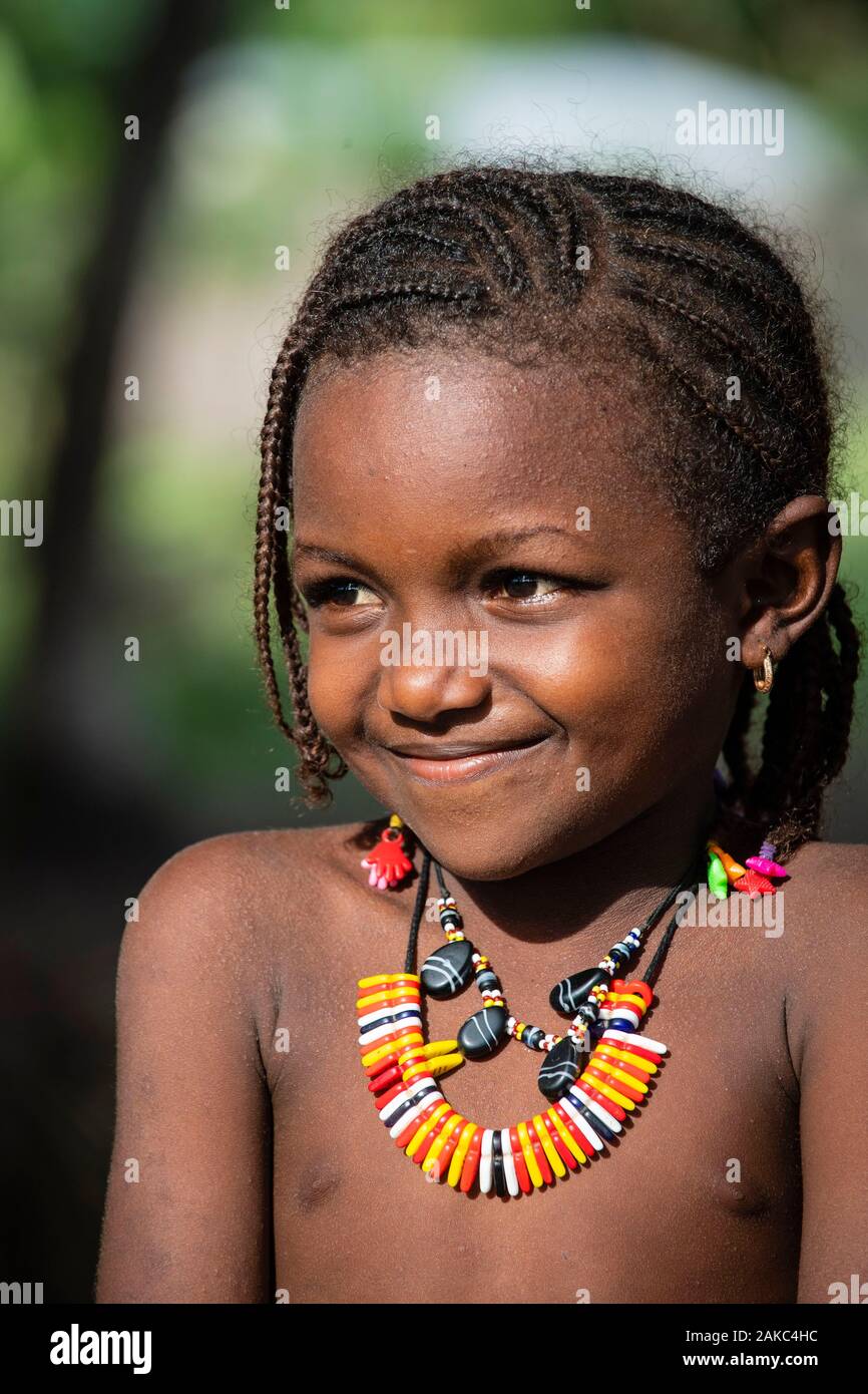 Benin, Natitingou, Fulani tribe girl Stock Photo - Alamy