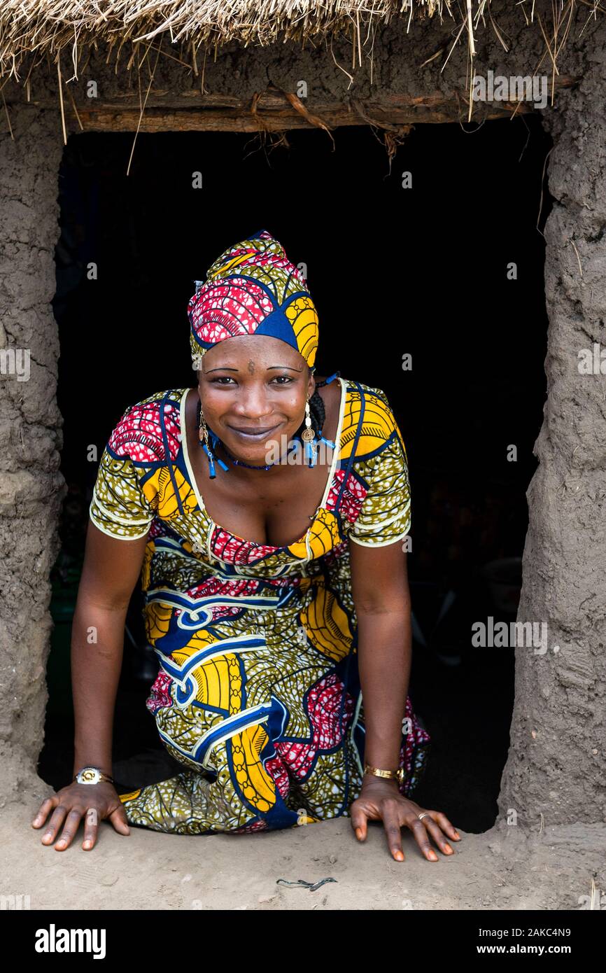 Benin, Donga department, Taneka tribe woman during ceremony Stock Photo ...