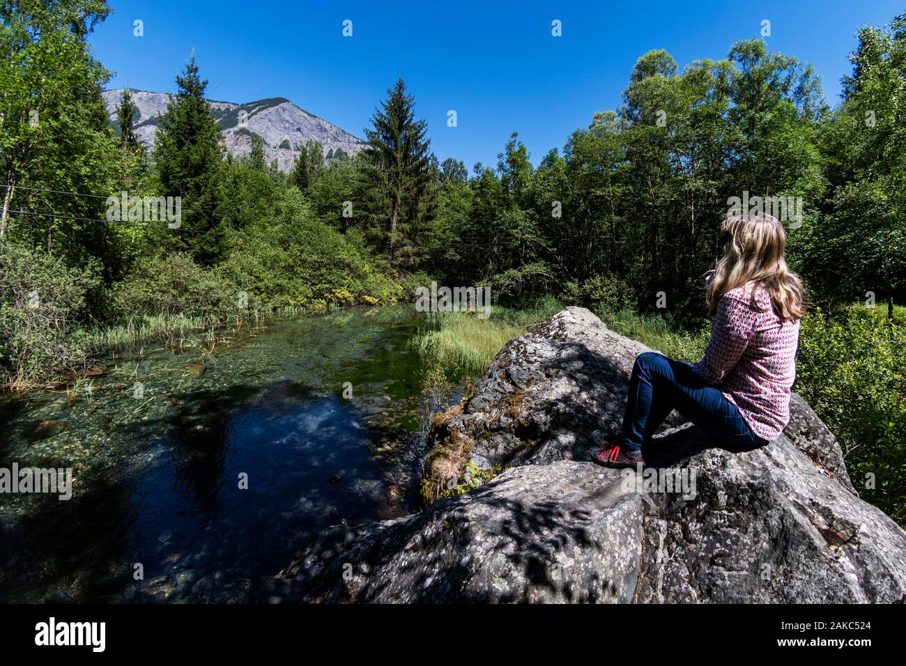 France, Isere, along Voie Verte between Bourg d'oisan and Venosc ...