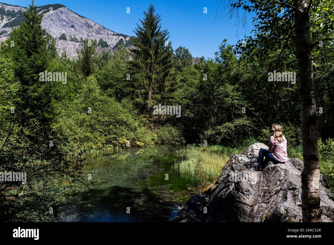France, Isere, along Voie Verte between Bourg d'oisan and Venosc ...