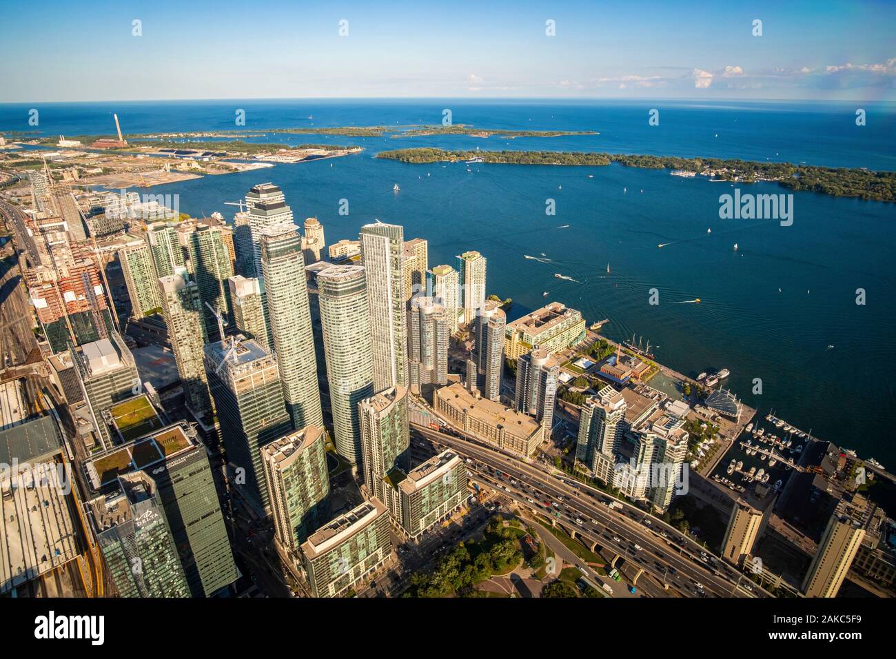 Canada, Ontario province, Toronto, Overview from CN tower Stock Photo ...