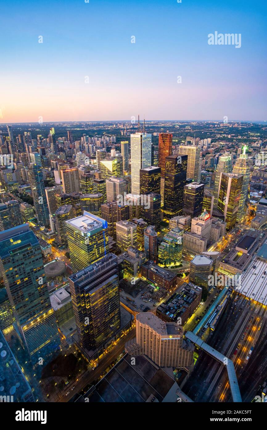 Canada, Ontario province, Toronto, Overview from CN tower Stock Photo ...
