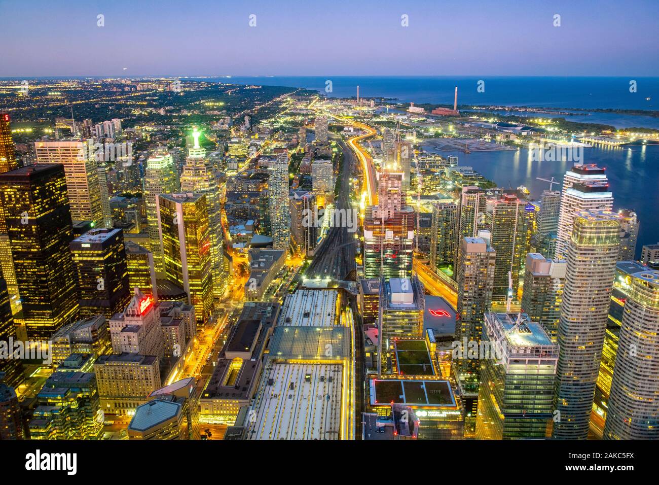 Canada, Ontario province, Toronto, Overview from CN tower Stock Photo ...
