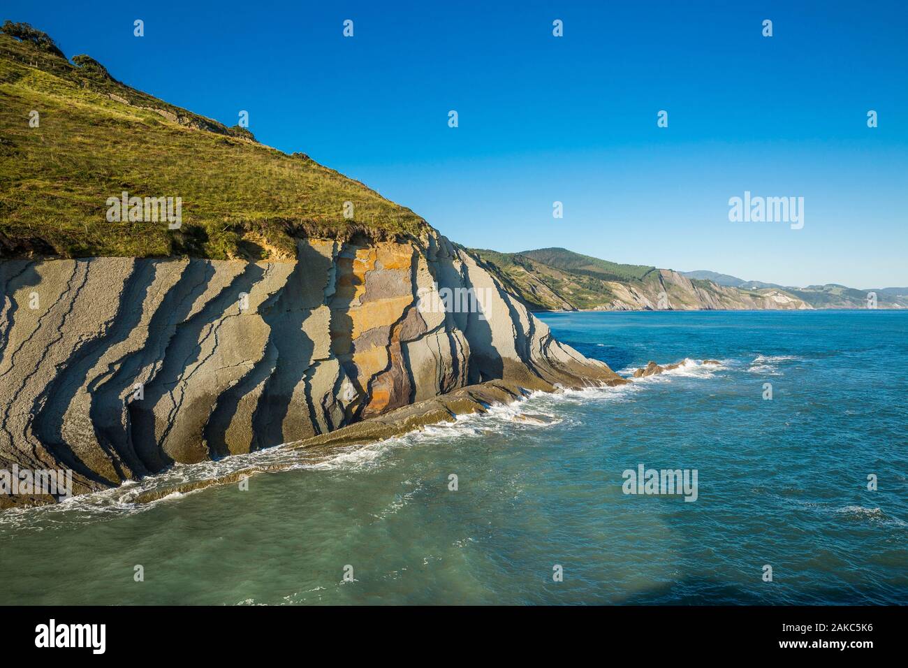Spain, Basque Country, Guipuzcoa, Zumaia, UNESCO Flysch Geopark, or ...