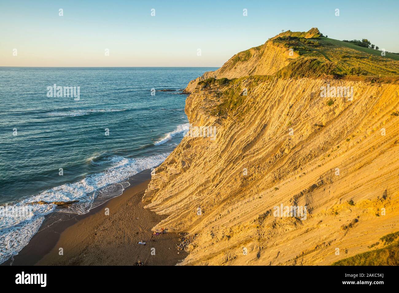 Spain, Basque Country, Guipuzcoa, Zumaia, UNESCO Flysch Geopark, or ...