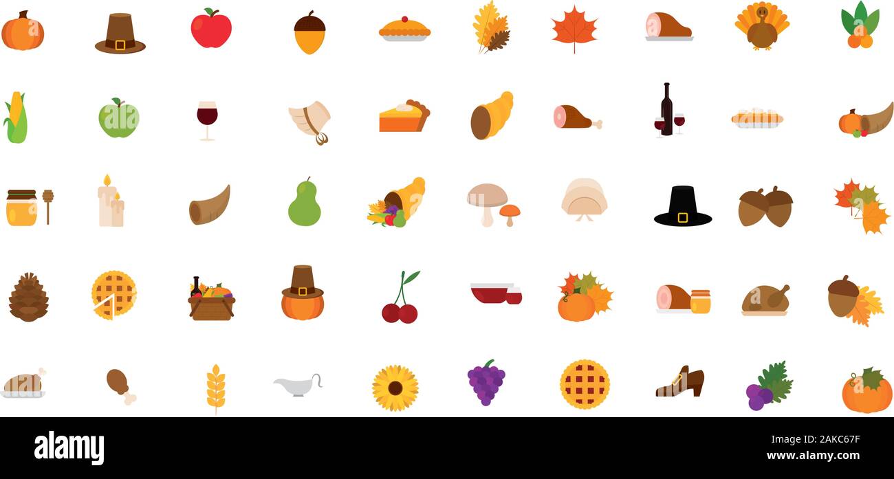 Set of thanksgiving icons Stock Vector Image & Art - Alamy