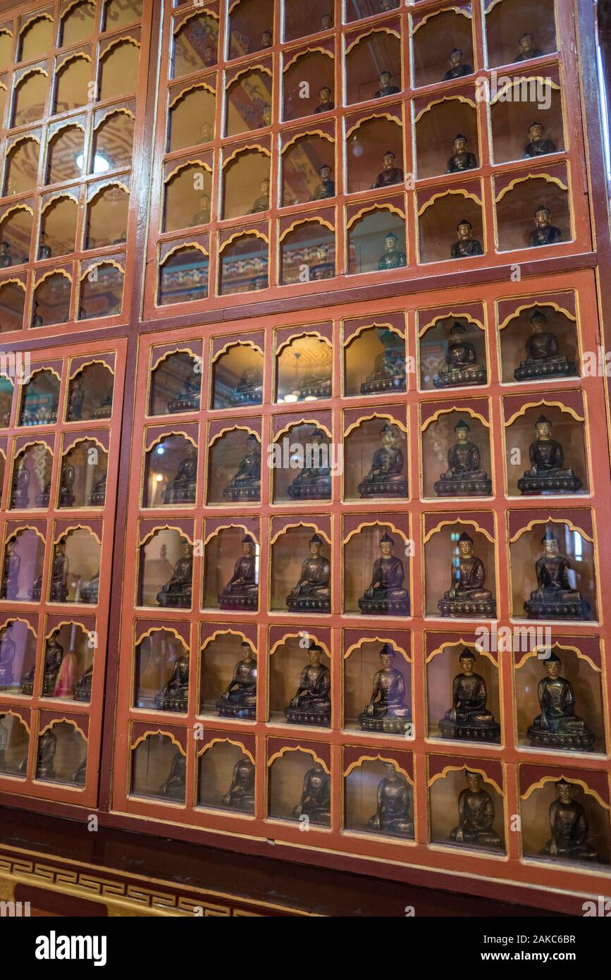 Interior of temple of Kag Chode Thupten Samphel Ling Monastery in ...