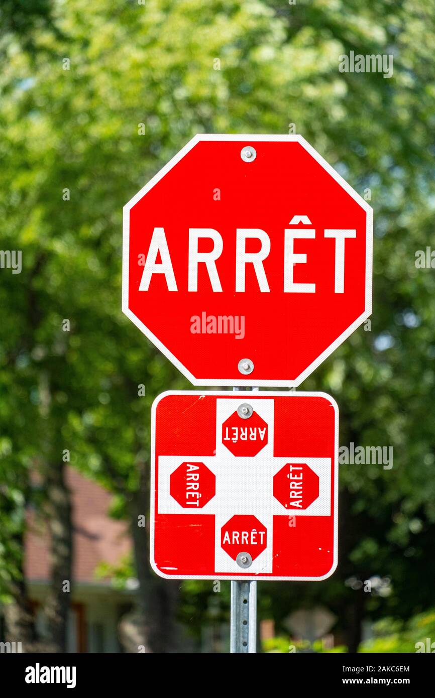 Quebec stop sign hi-res stock photography and images - Alamy