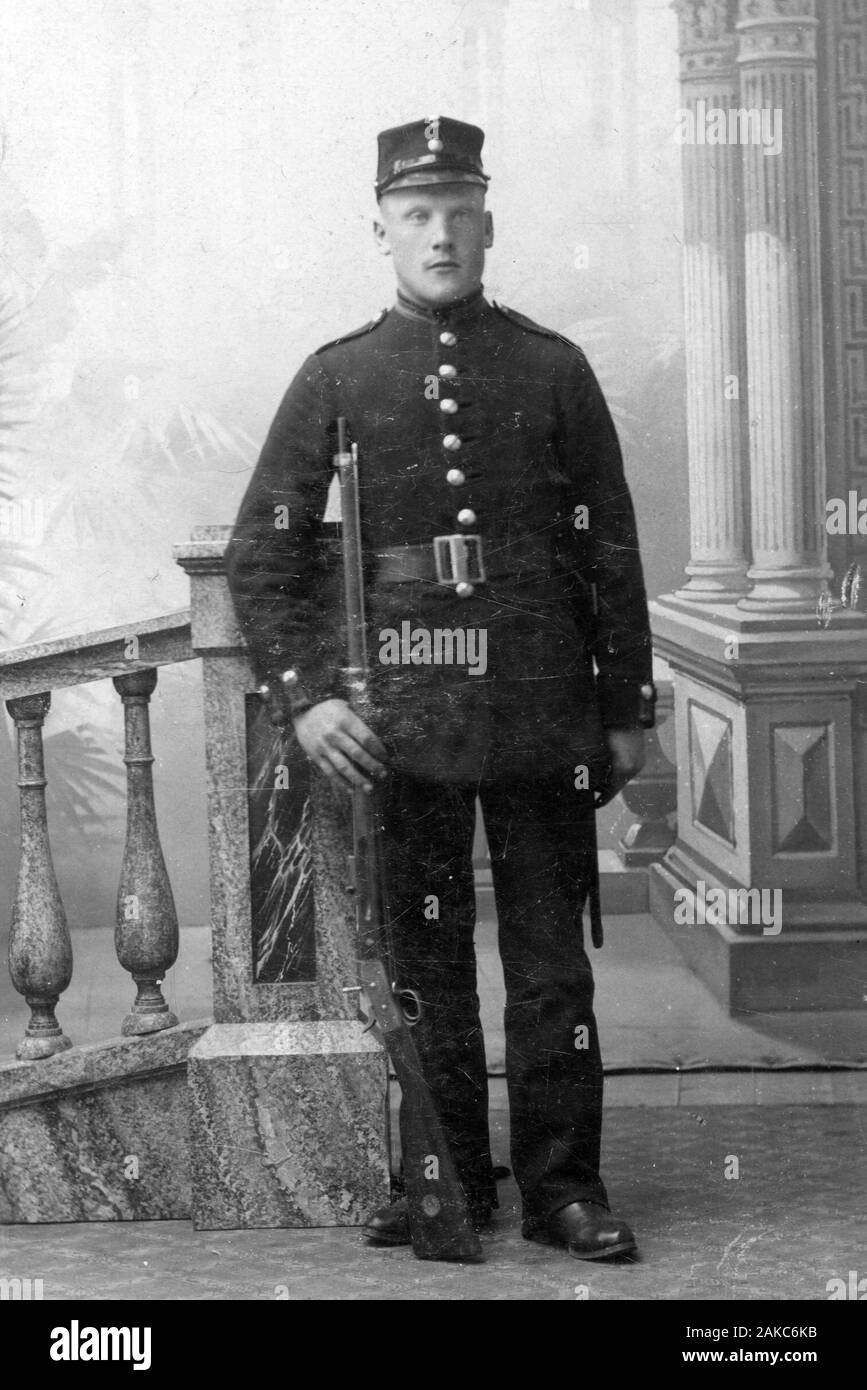 Swedish soldier 1900 Stock Photo - Alamy