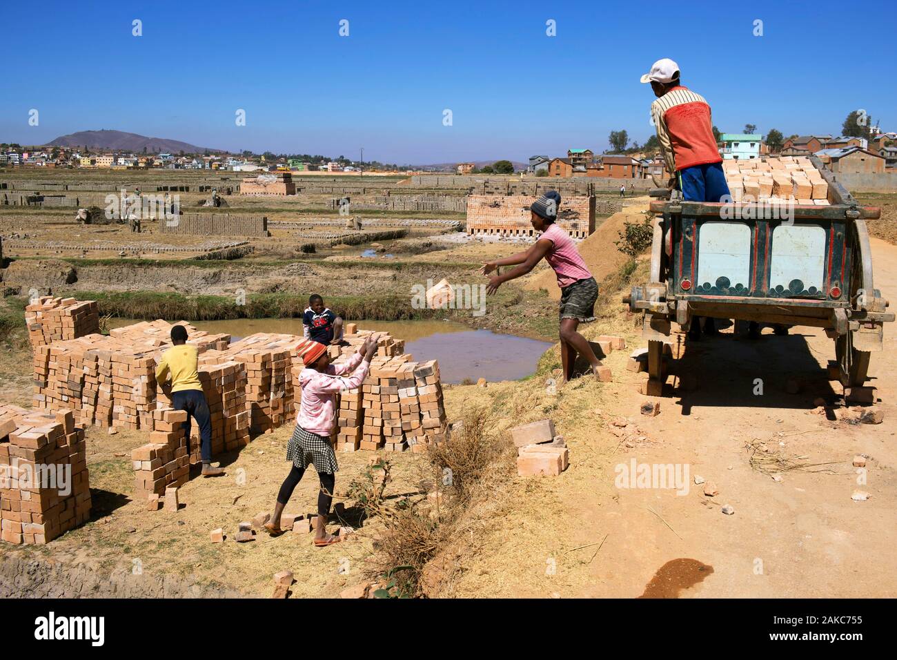 Madagascar, Analamanga, Mahitsy, brick factory Stock Photo - Alamy