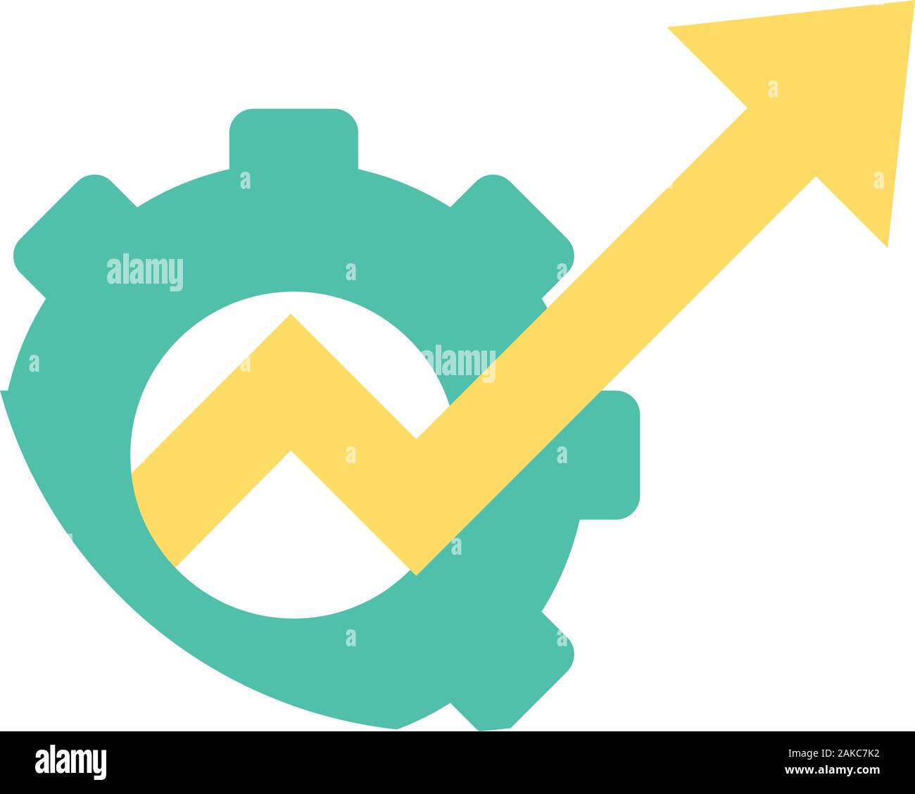 Gear and increase arrow design, construction work repair machine part ...