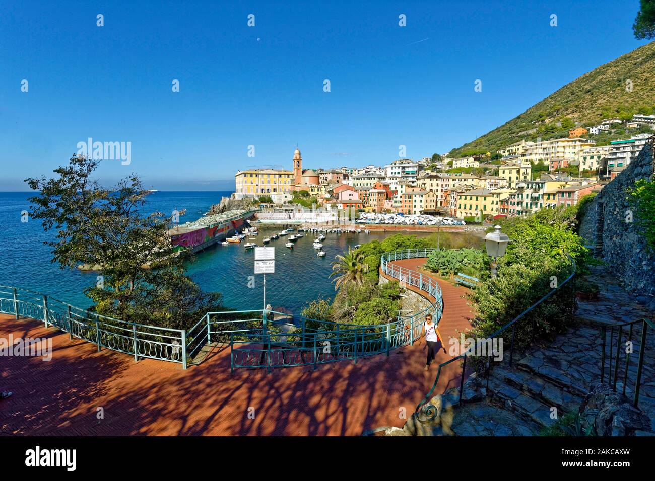 Italy, Liguria, Genoa, Nervi, the port of the village of Nervi, the ...