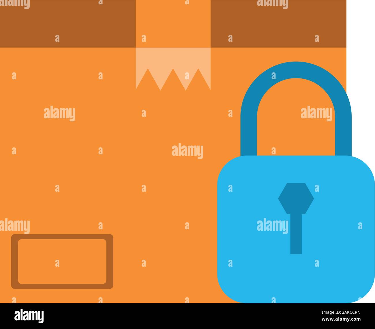 Box and padlock design, Delivery logistics transportation shipping ...