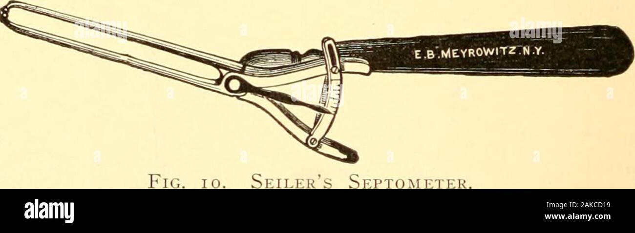 Diseases of the nose and throat . Fig. 9. Jarvis Rhinometer. morbid. It ...
