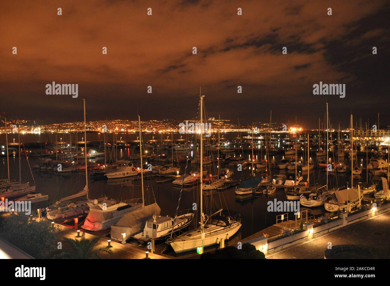 Night marine docking sailing boats. San Rocco, Italy Stock Photo - Alamy