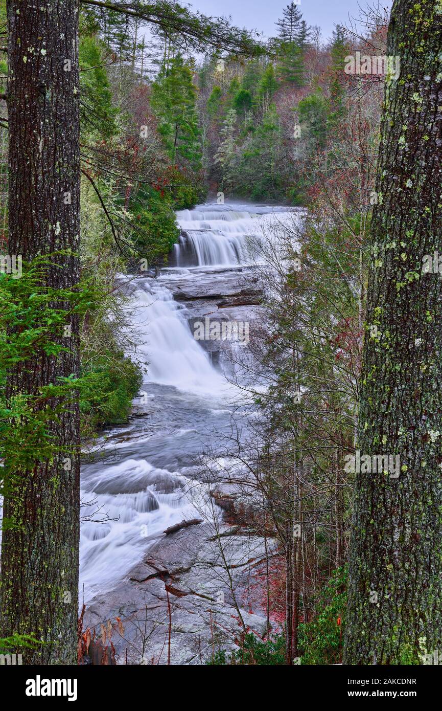 Triple Falls in the Dupont State Forest in North Carolina Stock Photo ...