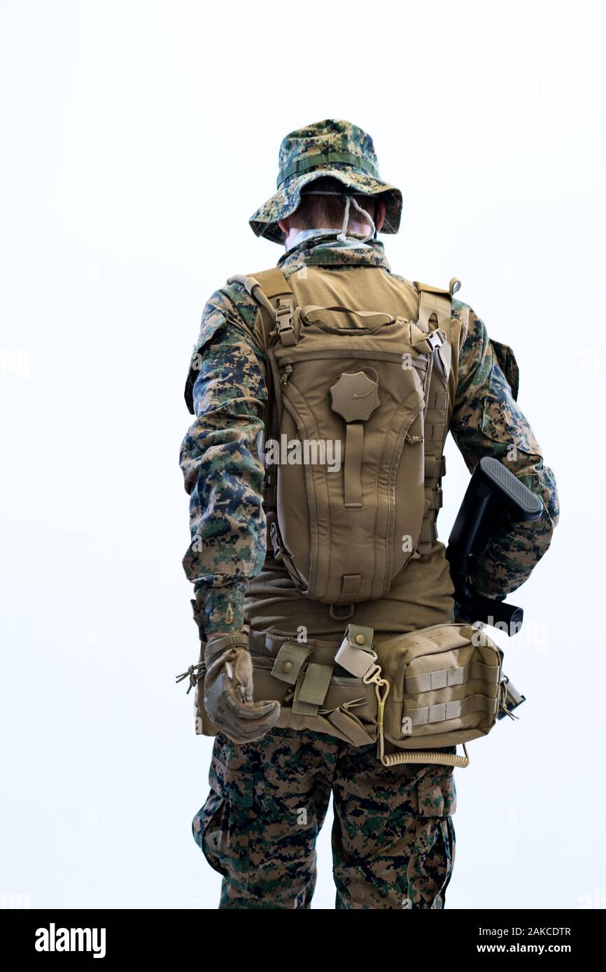 Tactical armor man rear view hi-res stock photography and images - Alamy
