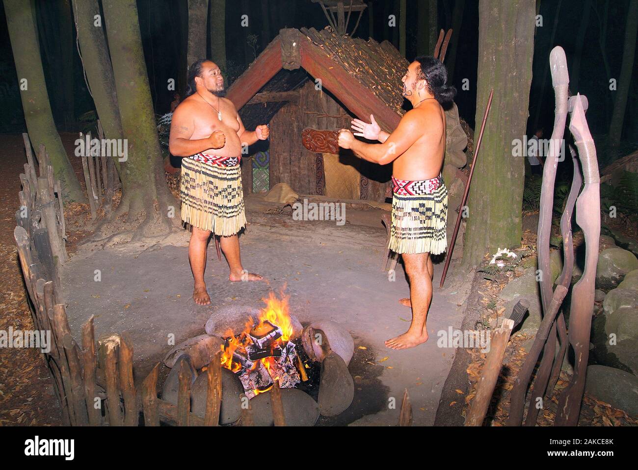 Rotorua, New Zealand - March 12, 2005: Unidentified Maori people in ...