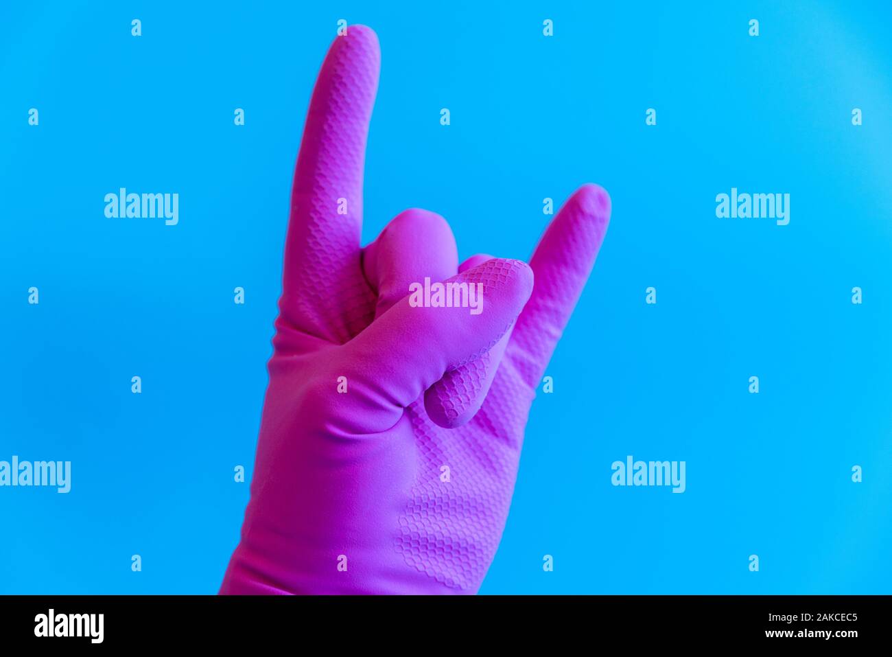 Hand with cleaning glove. Hand With Cleananing Glove Stock Photo - Alamy