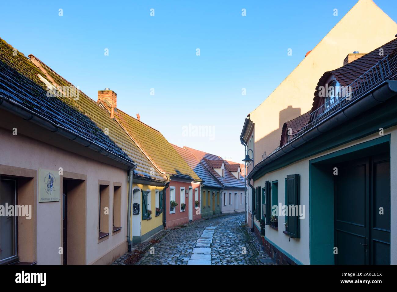 Historic handicraft street from the 18th century hi-res stock ...