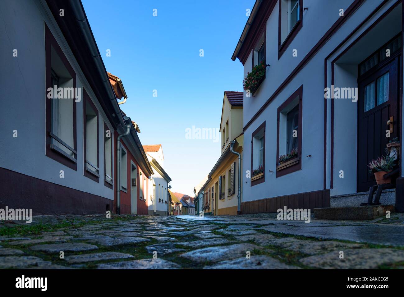 Historic handicraft street from the 18th century hi-res stock ...