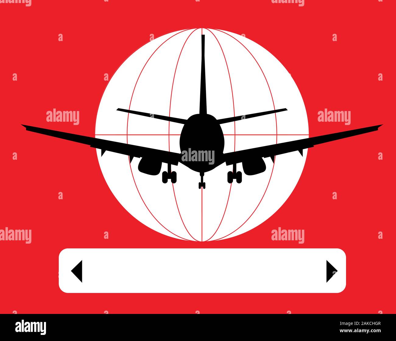 aviation concept. The contour of the plane on a red background. Logo of ...